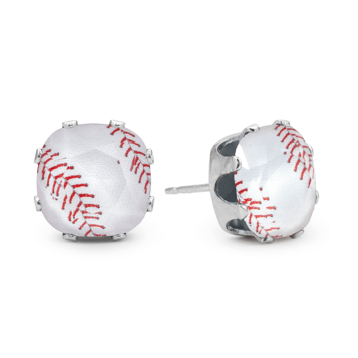 10mm Baseball Crystal Stud Earrings | .925 Sterling | JoJo Loves You
