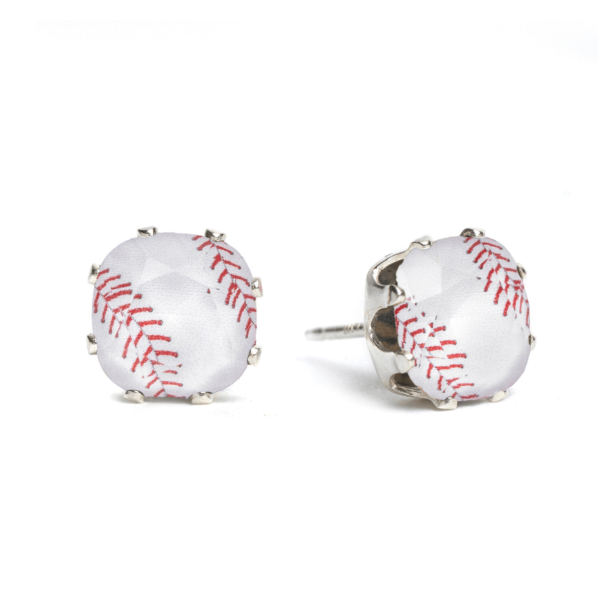 Home Run Baseball Stud Earrings | 8mm .925 Crystal | JoJo Loves You