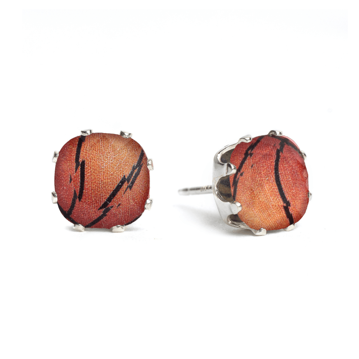 8mm Slam Dunk Crystal Stud Earrings | .925 Sterling Silver | JoJo Loves You